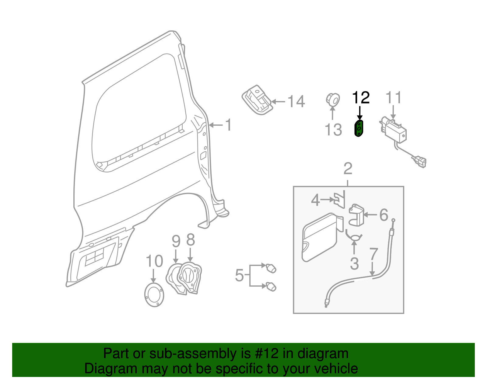 0K9A0-42450A - Opener Assembly Insulation 2004-2005 Kia Sedona | Kia ...