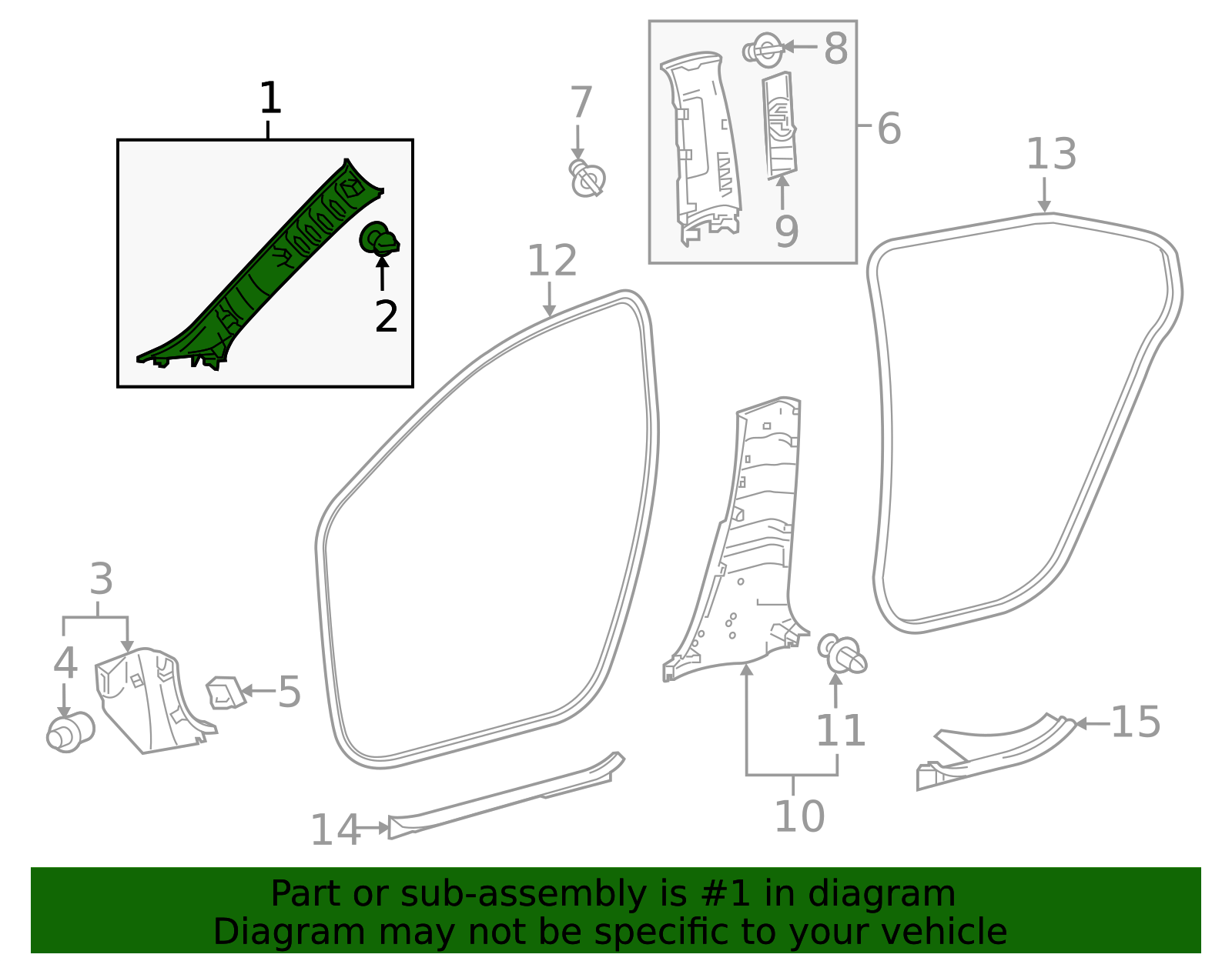 62220-12180-C0 - 2021-2024 Toyota - Windshield Pillar Trim | Nucar ...