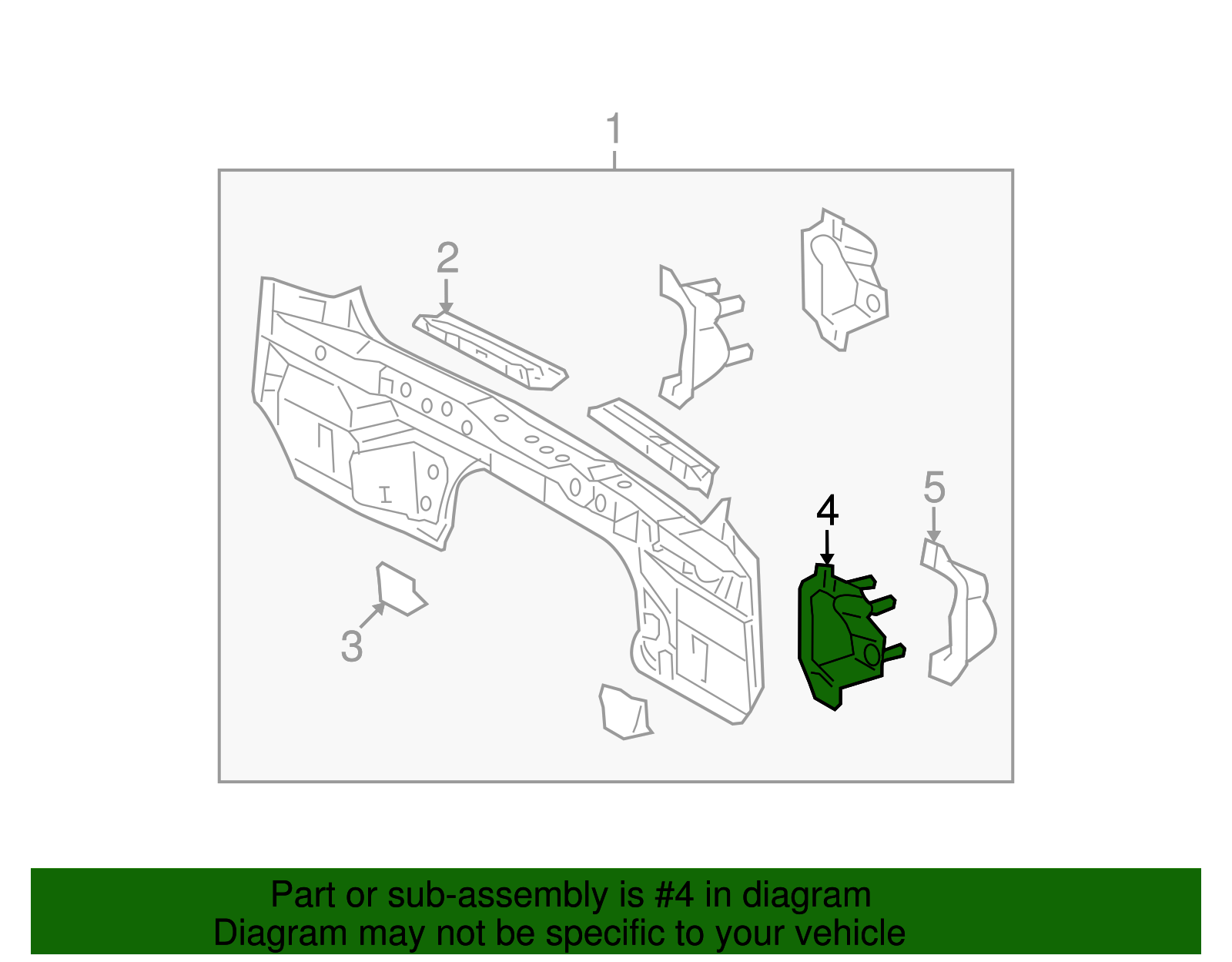 58324-48050 - Rear Body Panel Reinforcement - 2008-2013 Toyota ...