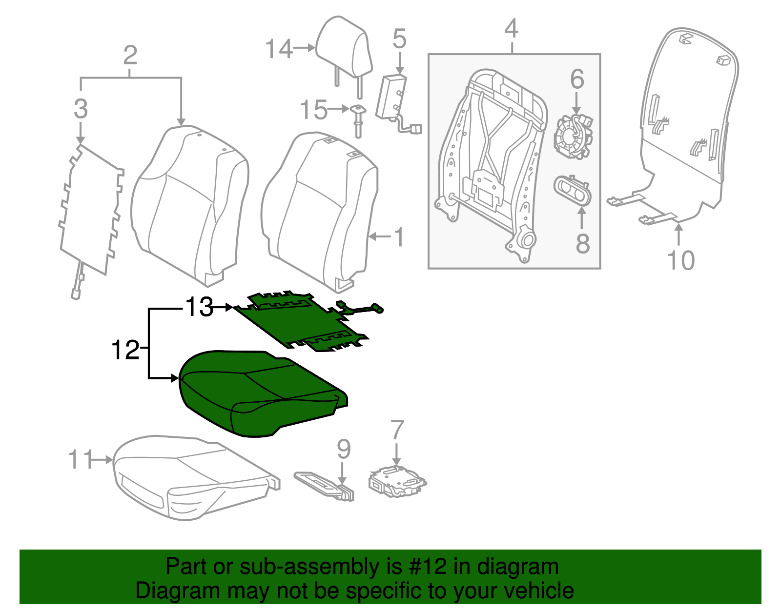 Genuine Toyota Cushion Cover part# 71071-35B72-C6 for 2014-2024 Toyota ...
