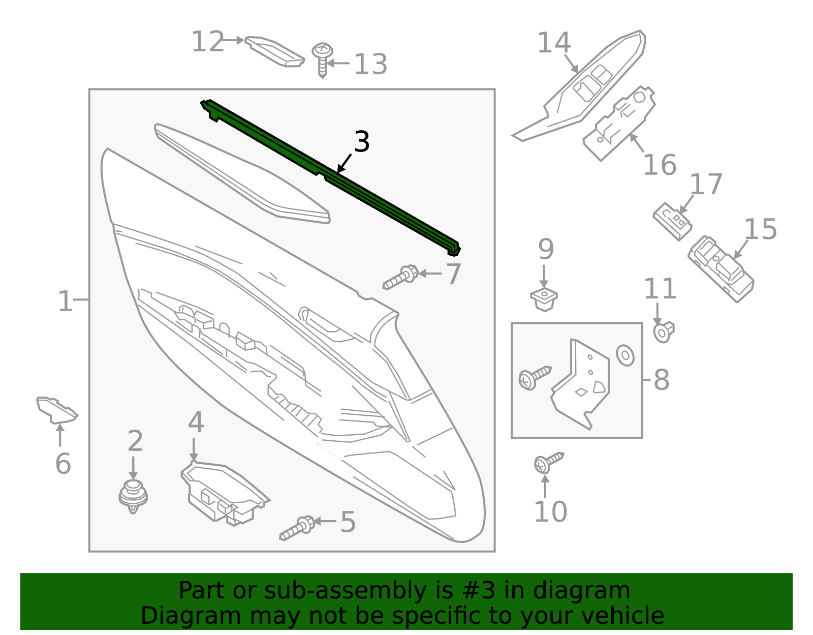 N243-59-821 - Door Window Belt Weatherstrip Mazda Parts.US