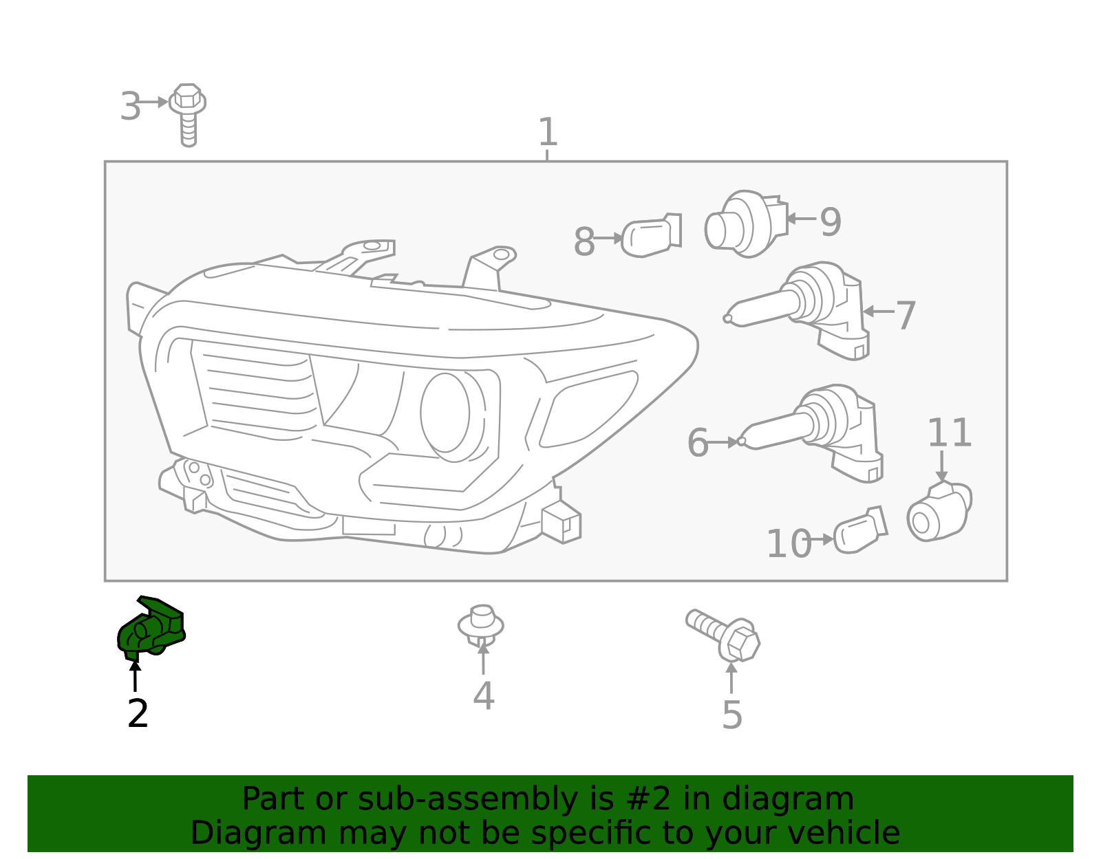 1993-2023 Toyota 1993-2023 Toyota - Bracket, Headlamp Mounting 53271 ...