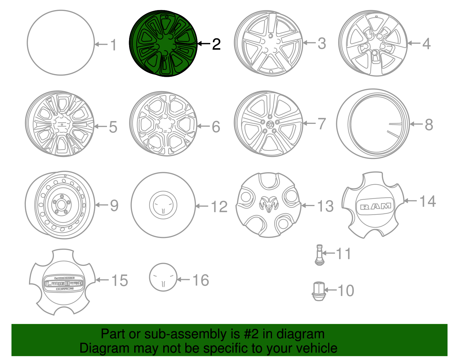 2013-2024 Ram Wheel 1UB12GSAAB | Mopar Parts Canada