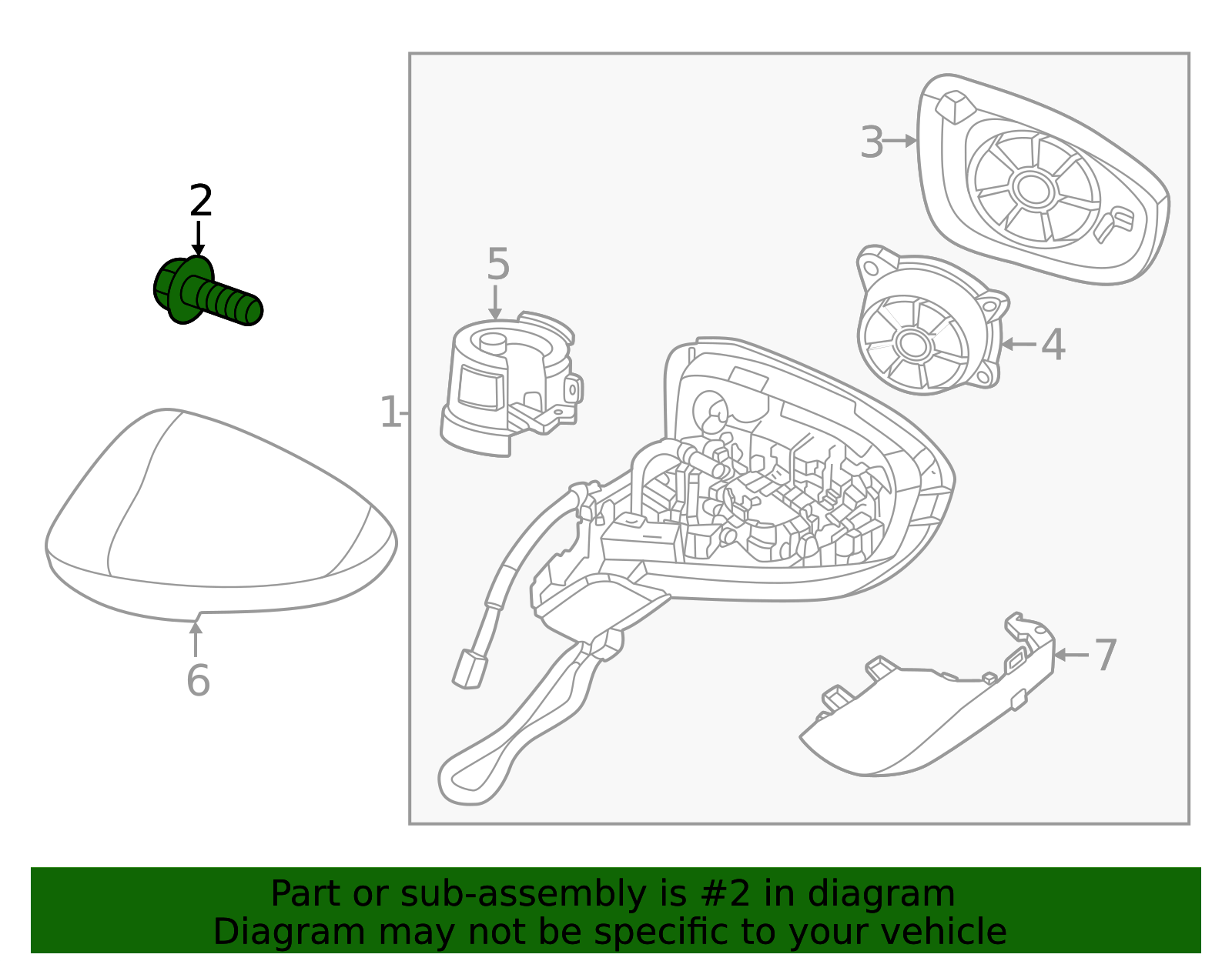 2022-2025 Nissan Mirror Assembly Bolt 01121-A6101 | TascaParts.com
