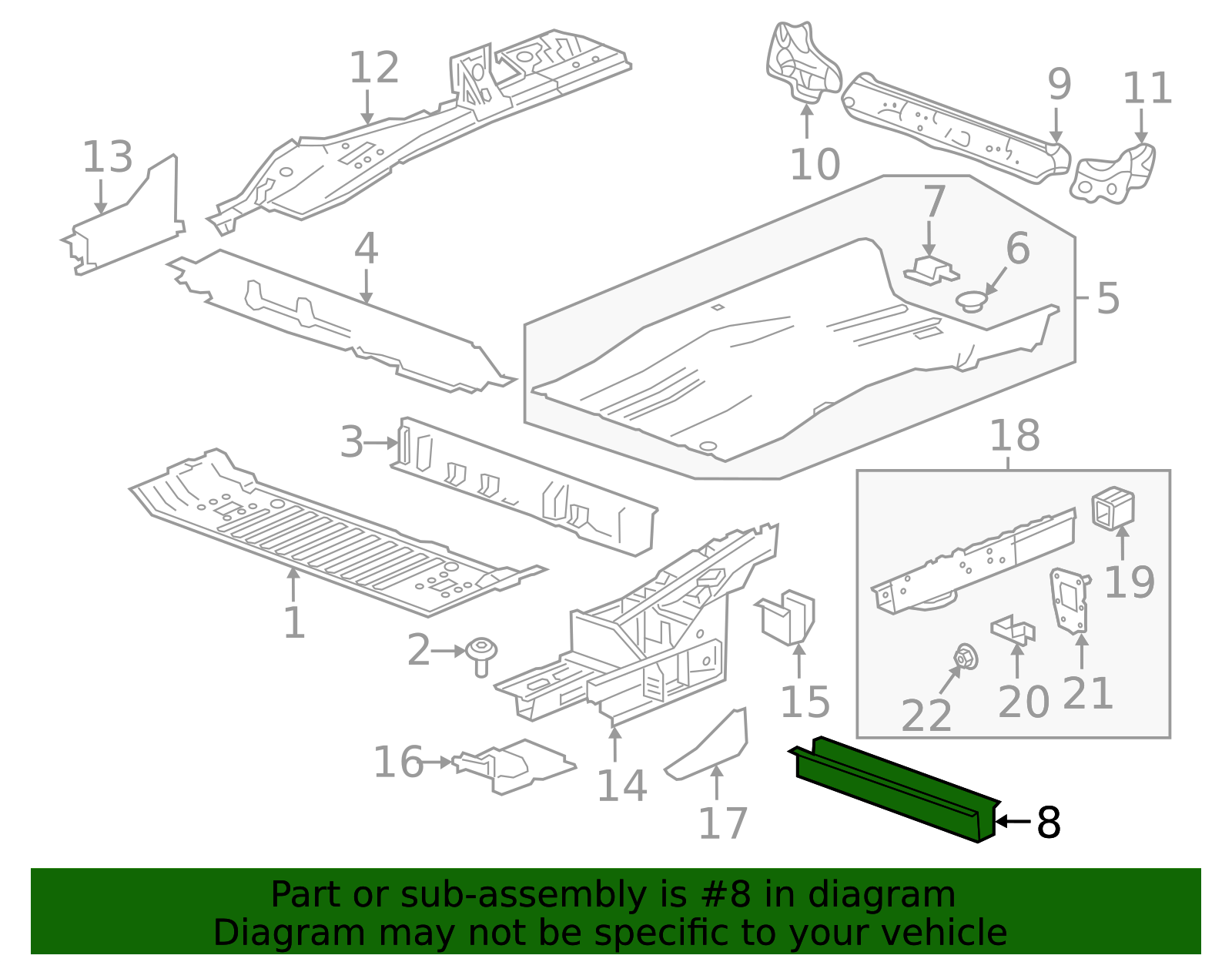 2018-2025 GM Floor Panel Number 5 Bar 84164528 | Capital Chevy Parts