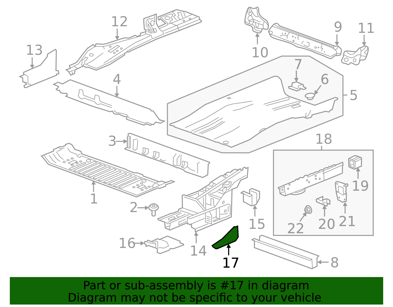 Passenger Side Underbody Side Rail Extension 84081194 GM ...