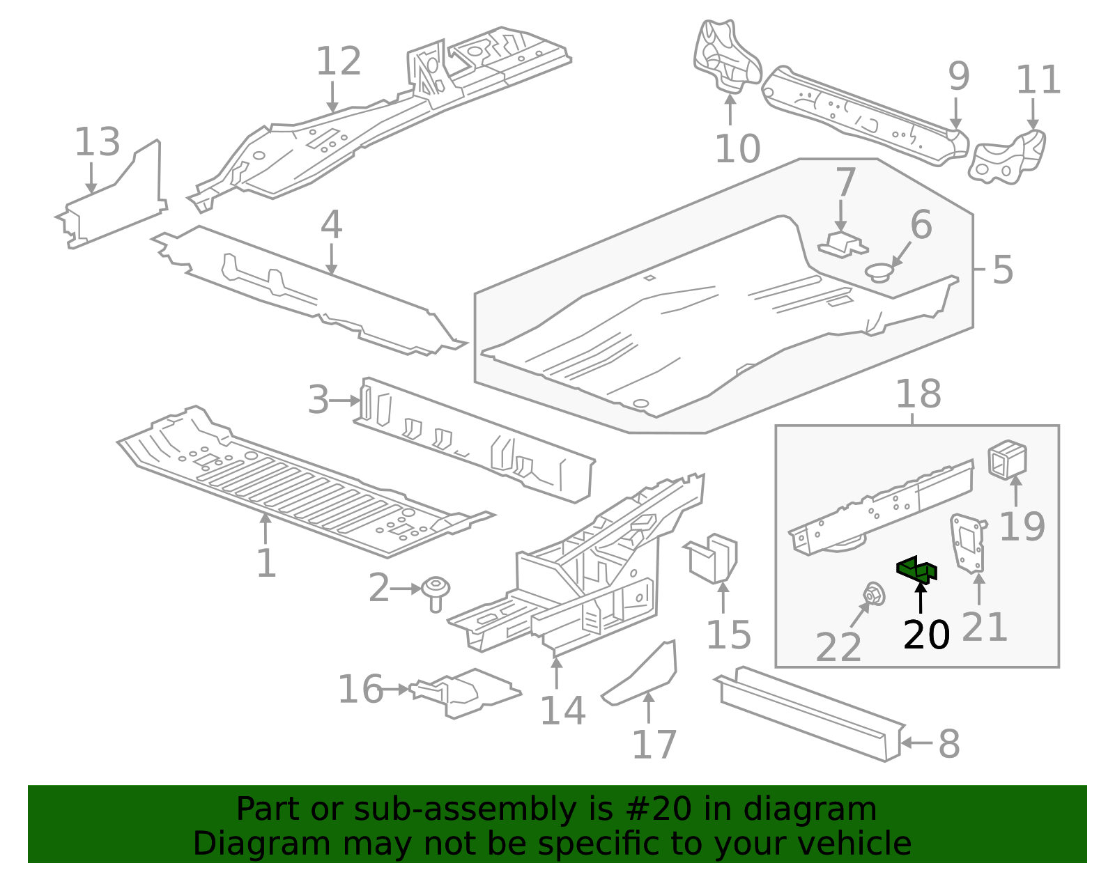 2018-2024 GM Passenger Side Body Front Suspension Support 84234581 GM ...