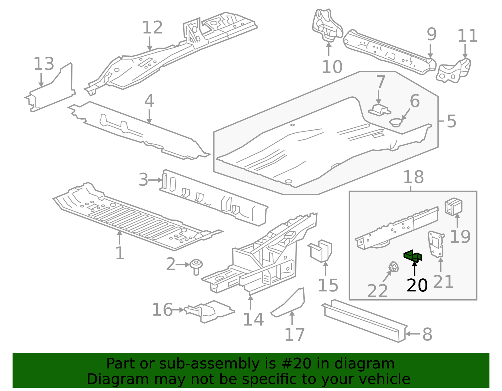 2018-2024 GM Driver Side Body Front Suspension Support 84054588 ...