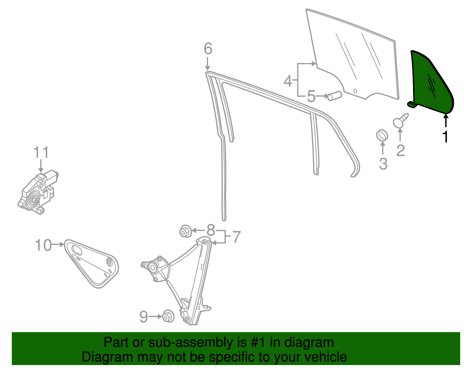 5G6-845-213-B - 2015-2019 Volkswagen - Fixed Glass | Order Euro Parts
