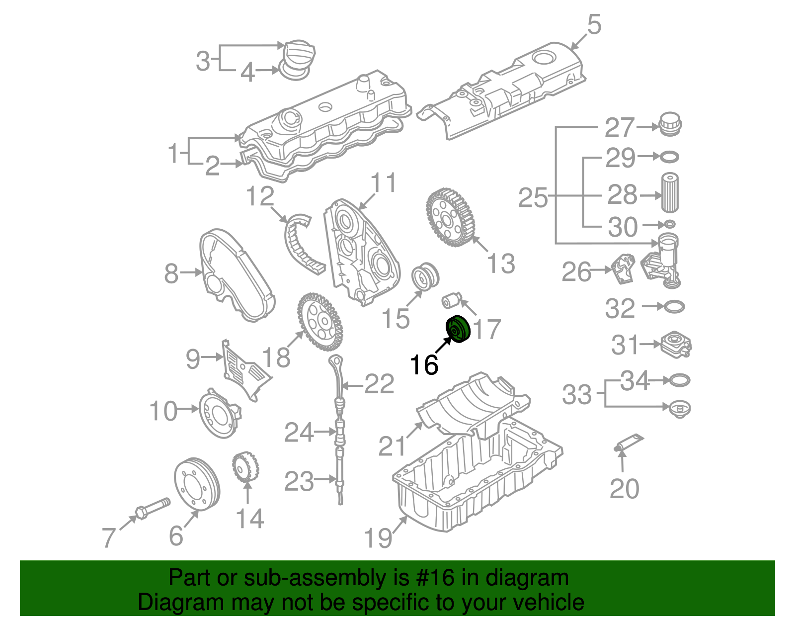 1998-2015 Volkswagen Engine Timing Belt Idler 03L-109-244-D | vwpartscenter