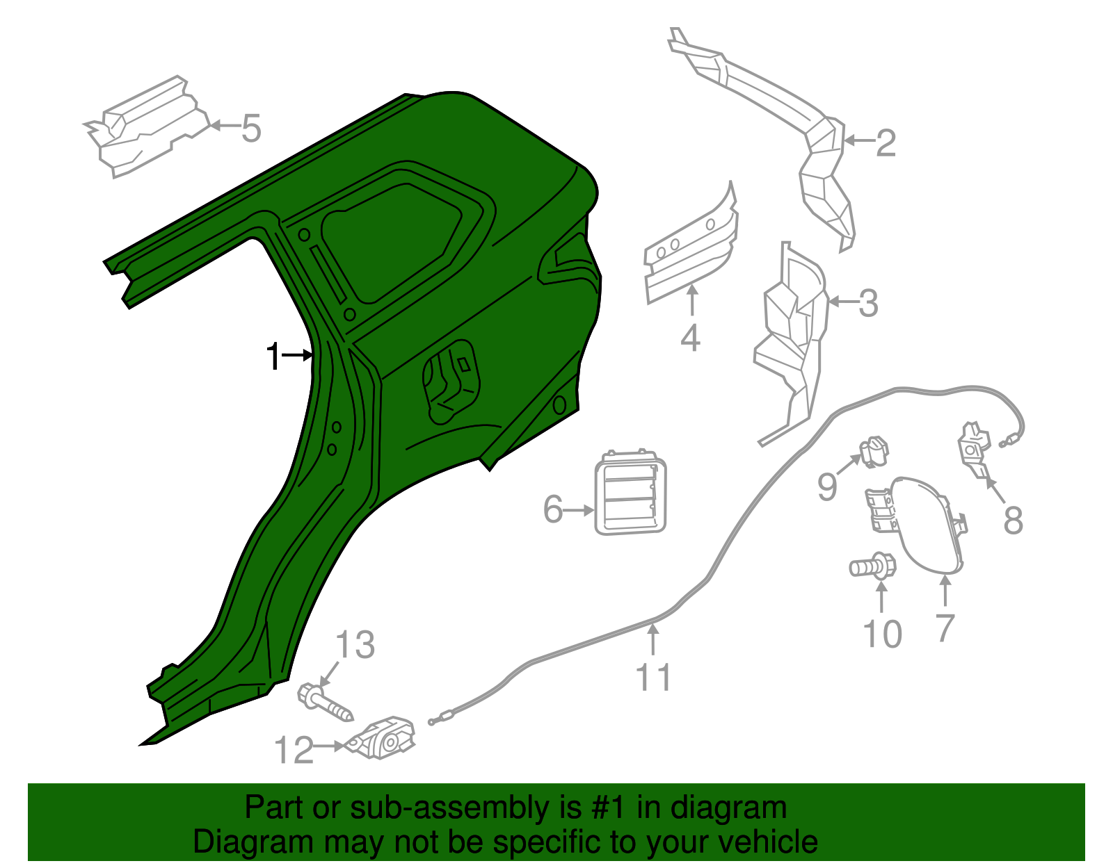 5301G843 - Quarter Panel 2015-2020 Mitsubishi Outlander | Mitsubishi ...