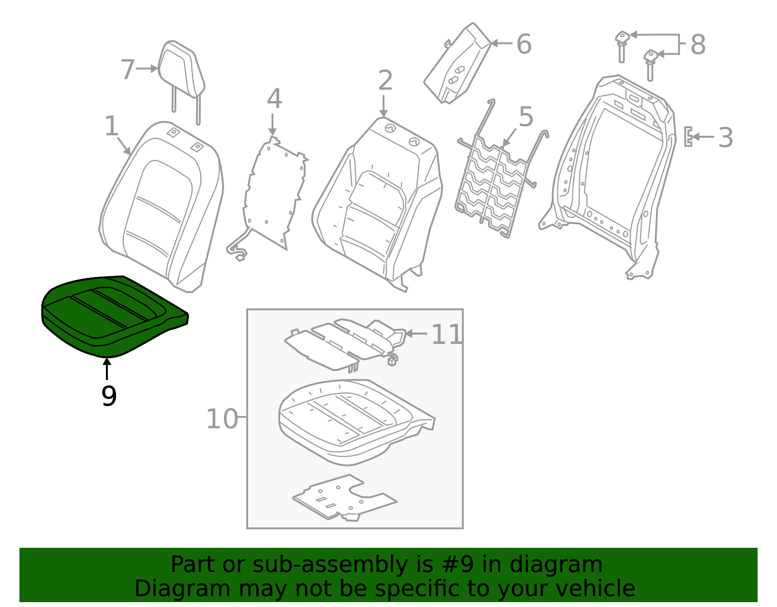 2021-2022 Ford Escape Seat Cover MJ6Z-7862900-BA | Miracle Ford Parts