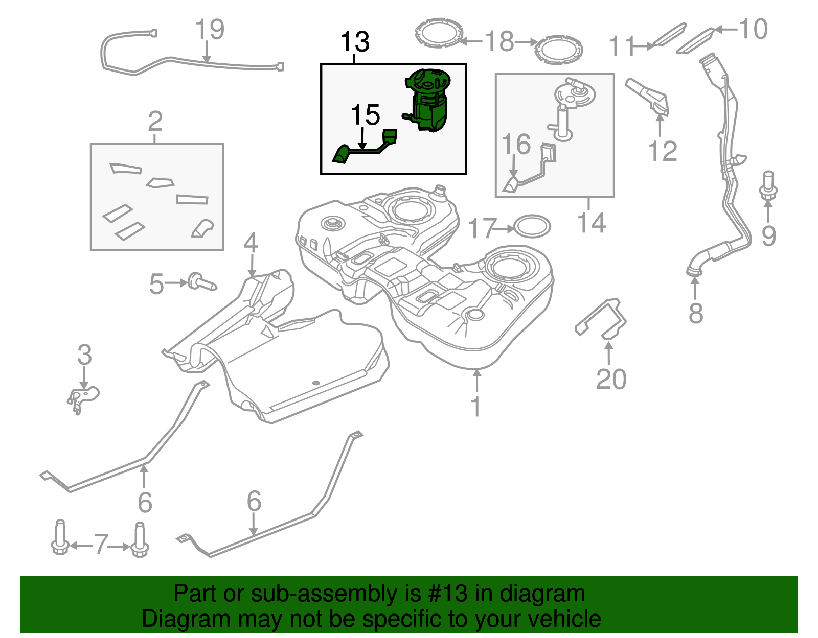 2012 Ford Explorer | Fuel Pump Assembly | BB5Z-9H307-D | Walls' Ford Parts