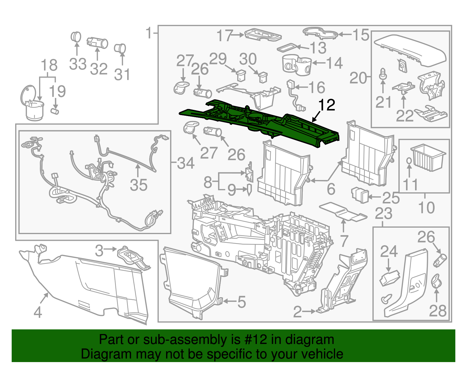 23325569 - Brownstone Front Floor Console Accessory Trim Plate 2016 ...