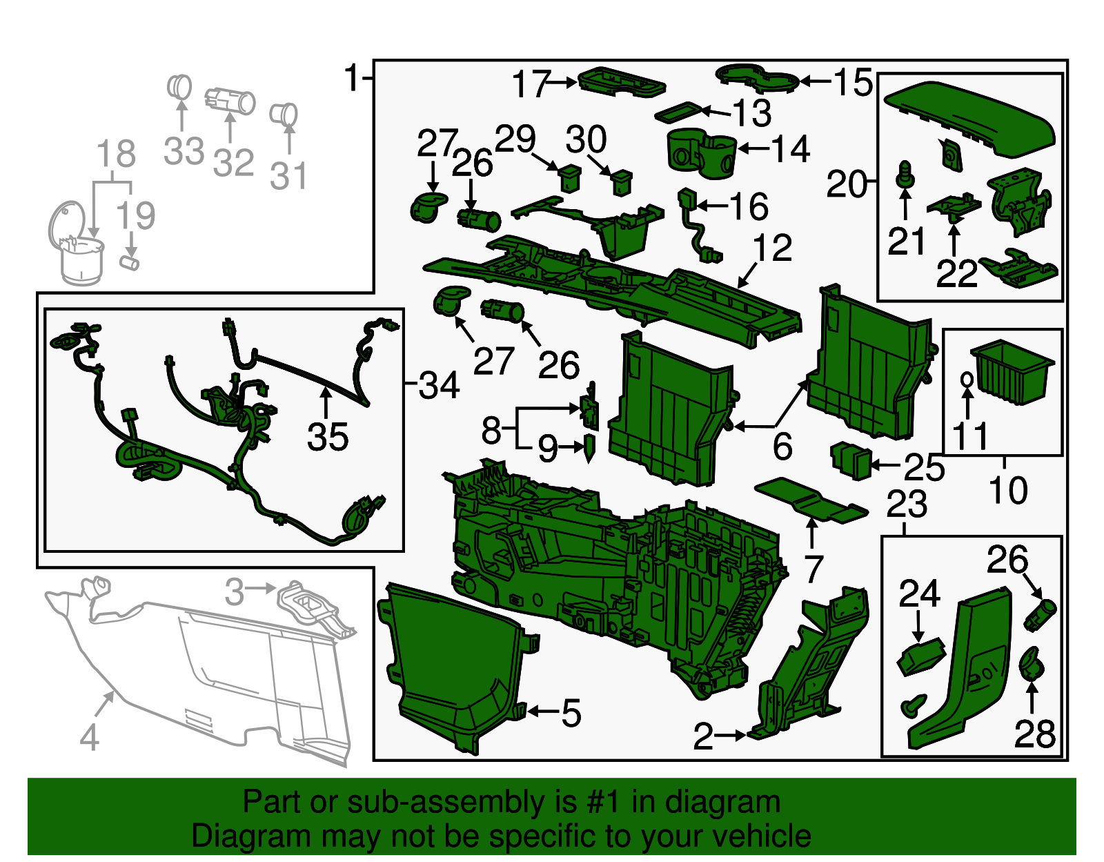 2010-2011 Chevrolet Equinox Console Assembly 20924378 | Shop Matick ...