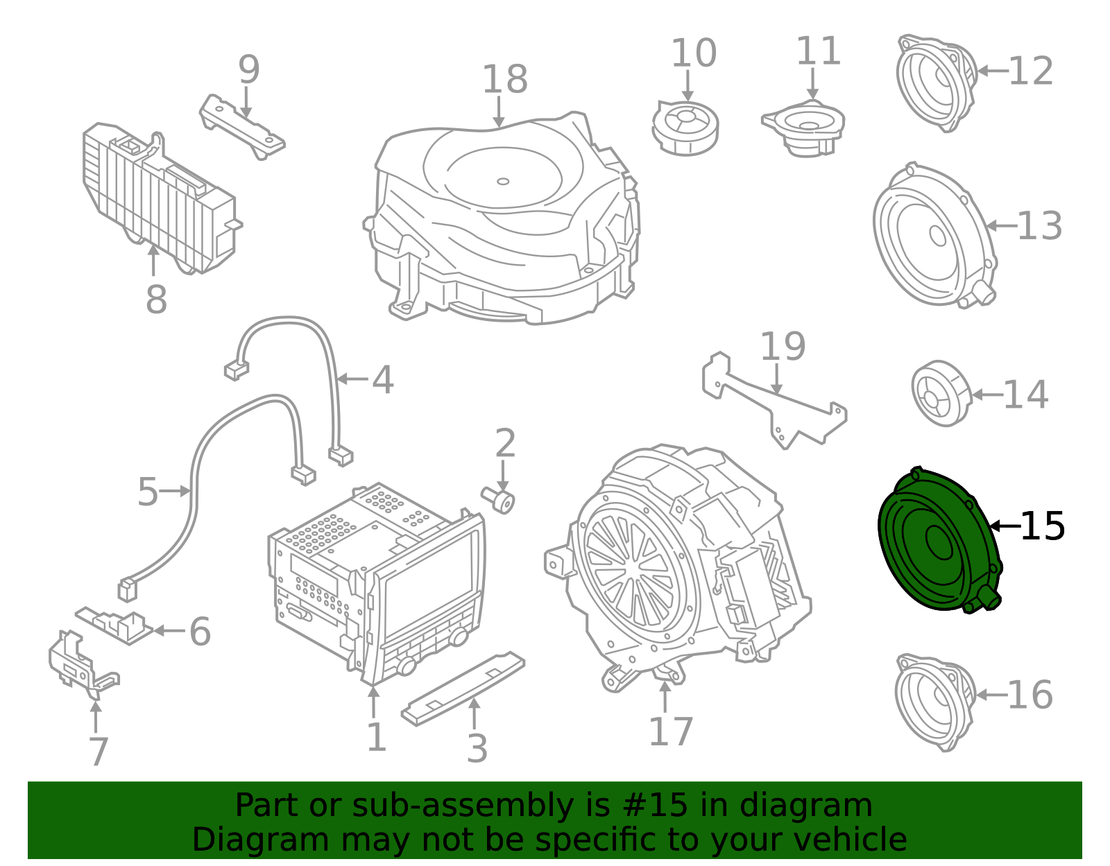 2010-2026 Porsche Rear Dr Speaker 7PP-035-710-C | Parts