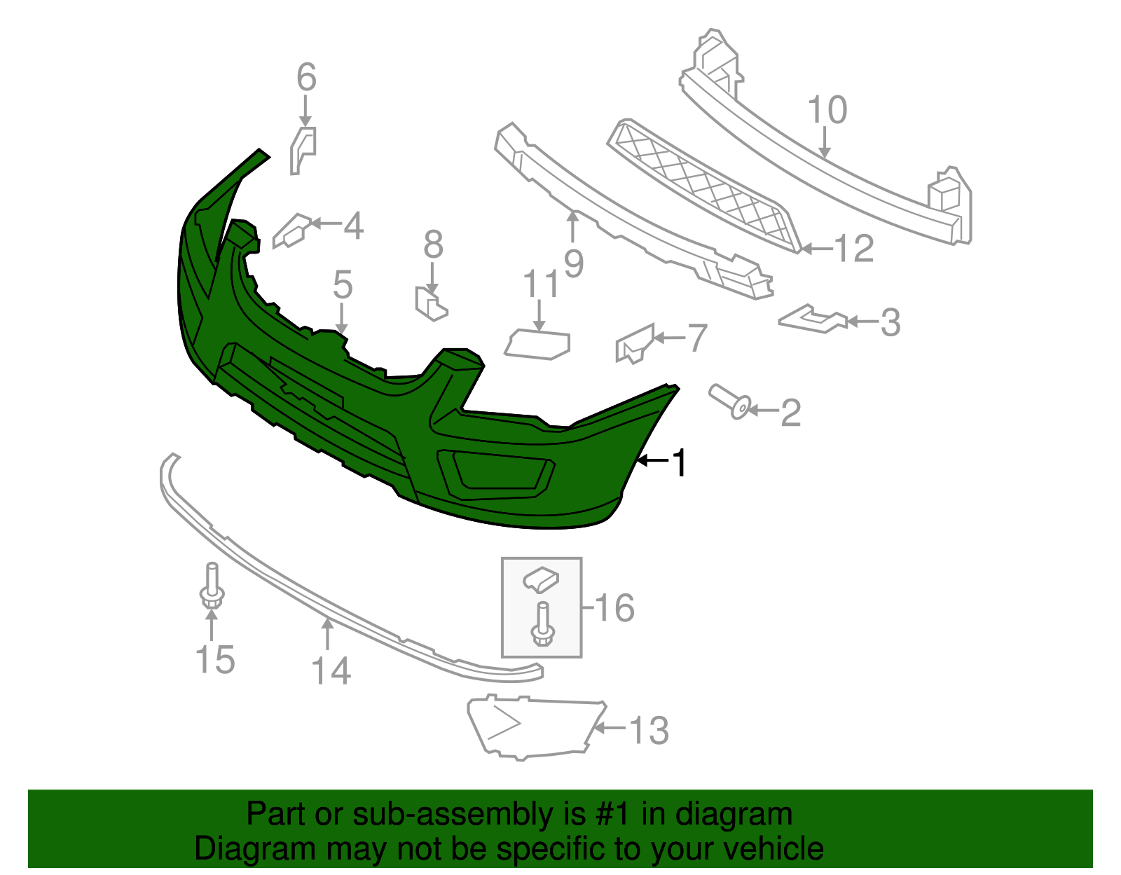 86511-1F500 - Bumper Cover 2009-2010 Kia Sportage | Kia.Parts Store