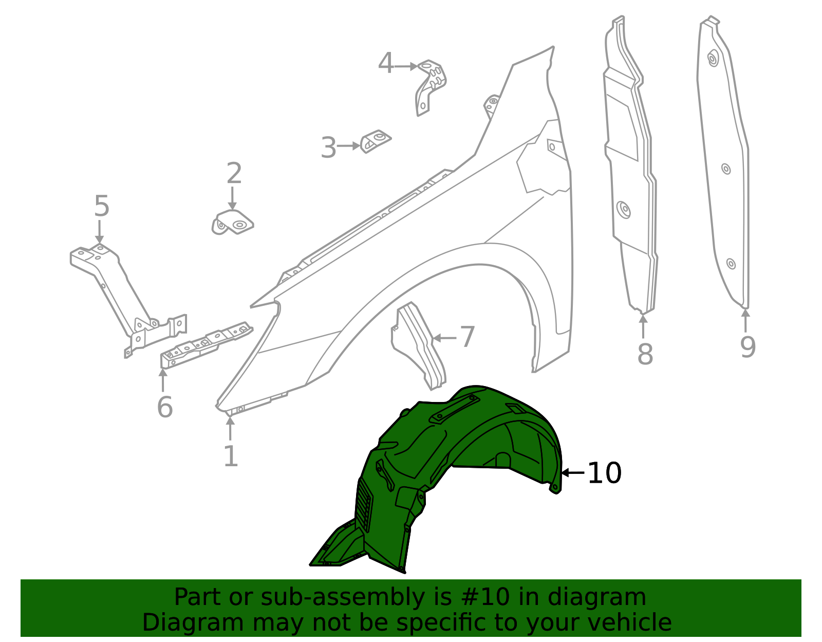 2022-2025 Audi S3 Fender Liner 8Y0-821-172-S | TascaParts.com