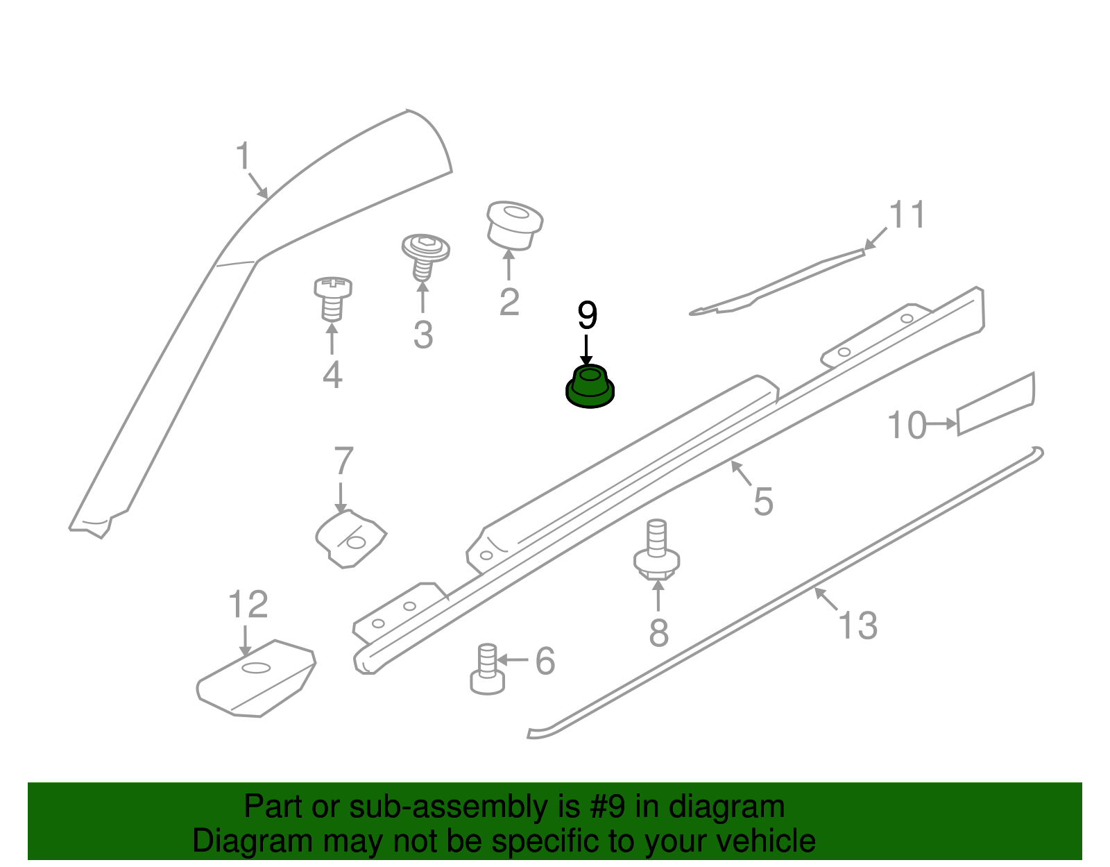 01281-00711 - Rocker Molding Grommet 1993-2025 Nissan | Nissan Parts ...