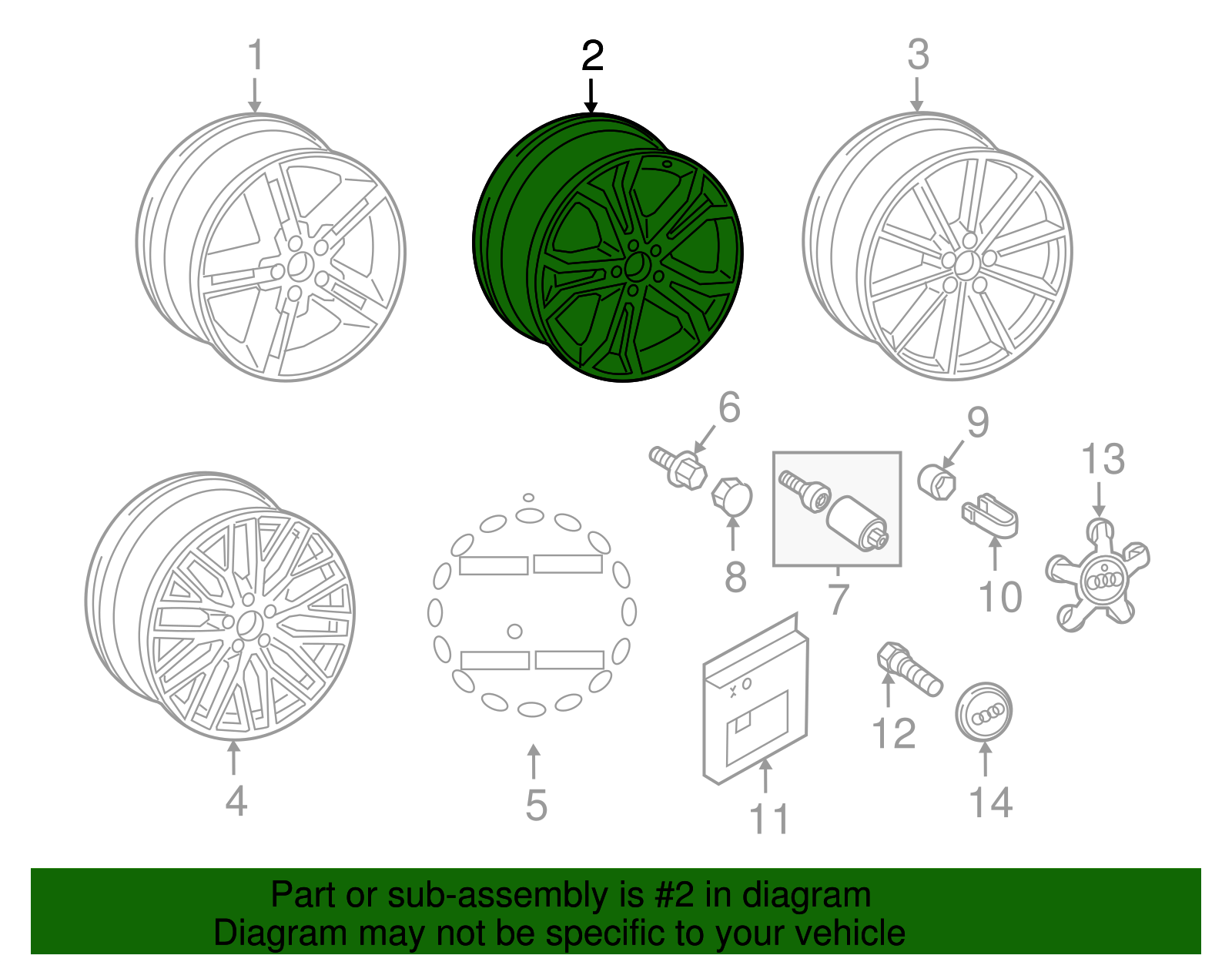 2014-2017 Audi Wheel, Alloy 4G0-601-025-BS | Audi USA Parts