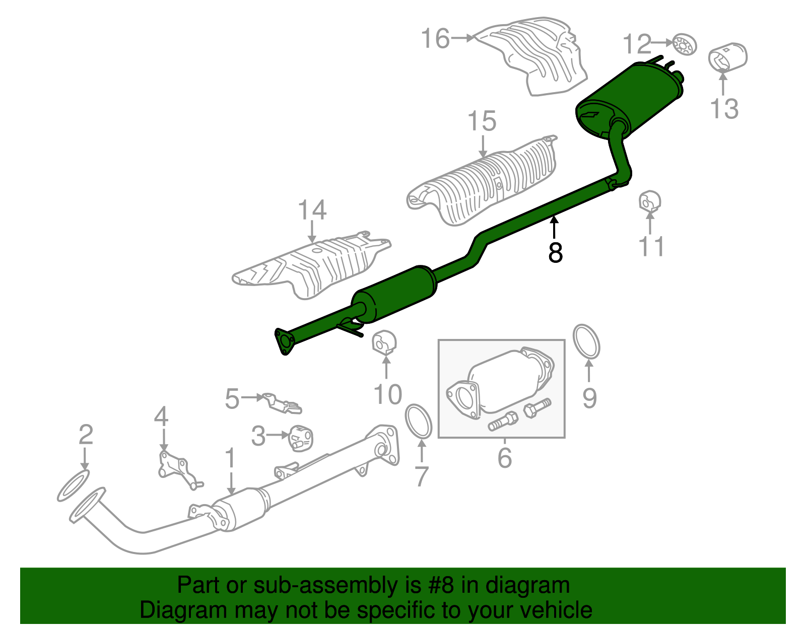 18307-T2F-A01 - Muffler & Pipe 2013-2017 Honda Accord | Honda Parts Online