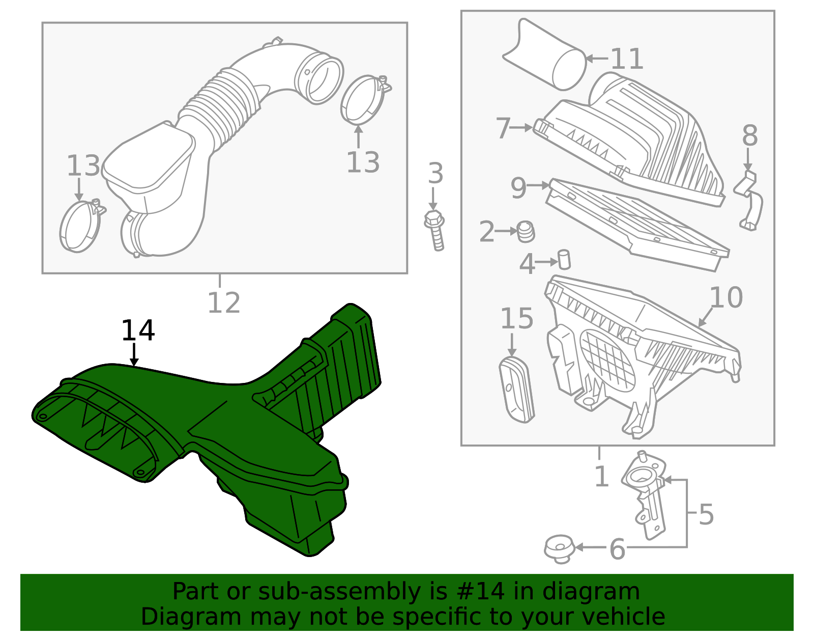 2012-2015 Kia Optima | Engine Air Intake Hose | 28210-4C100 | Kia Auto ...