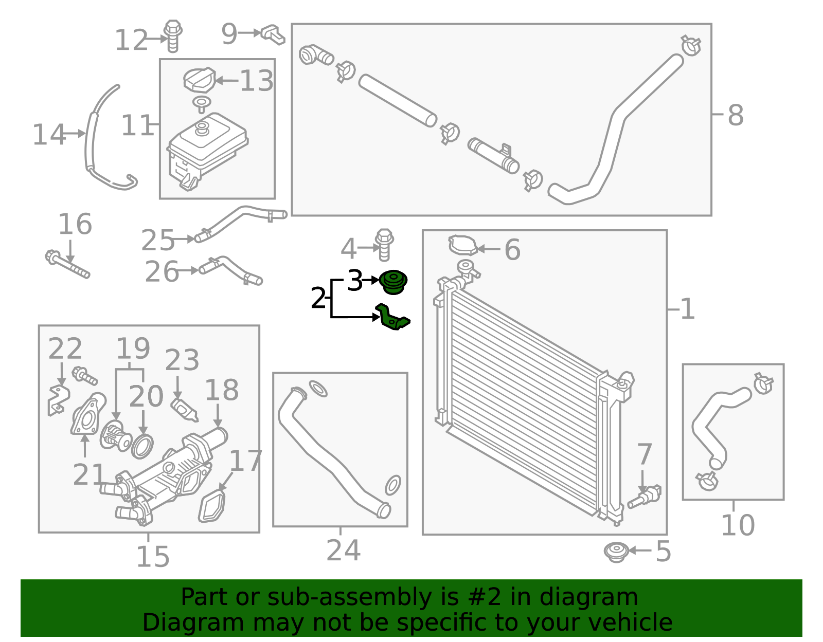 2015-2019 Hyundai Sonata Radiator Assembly Upper Bracket 25333-C1100 ...