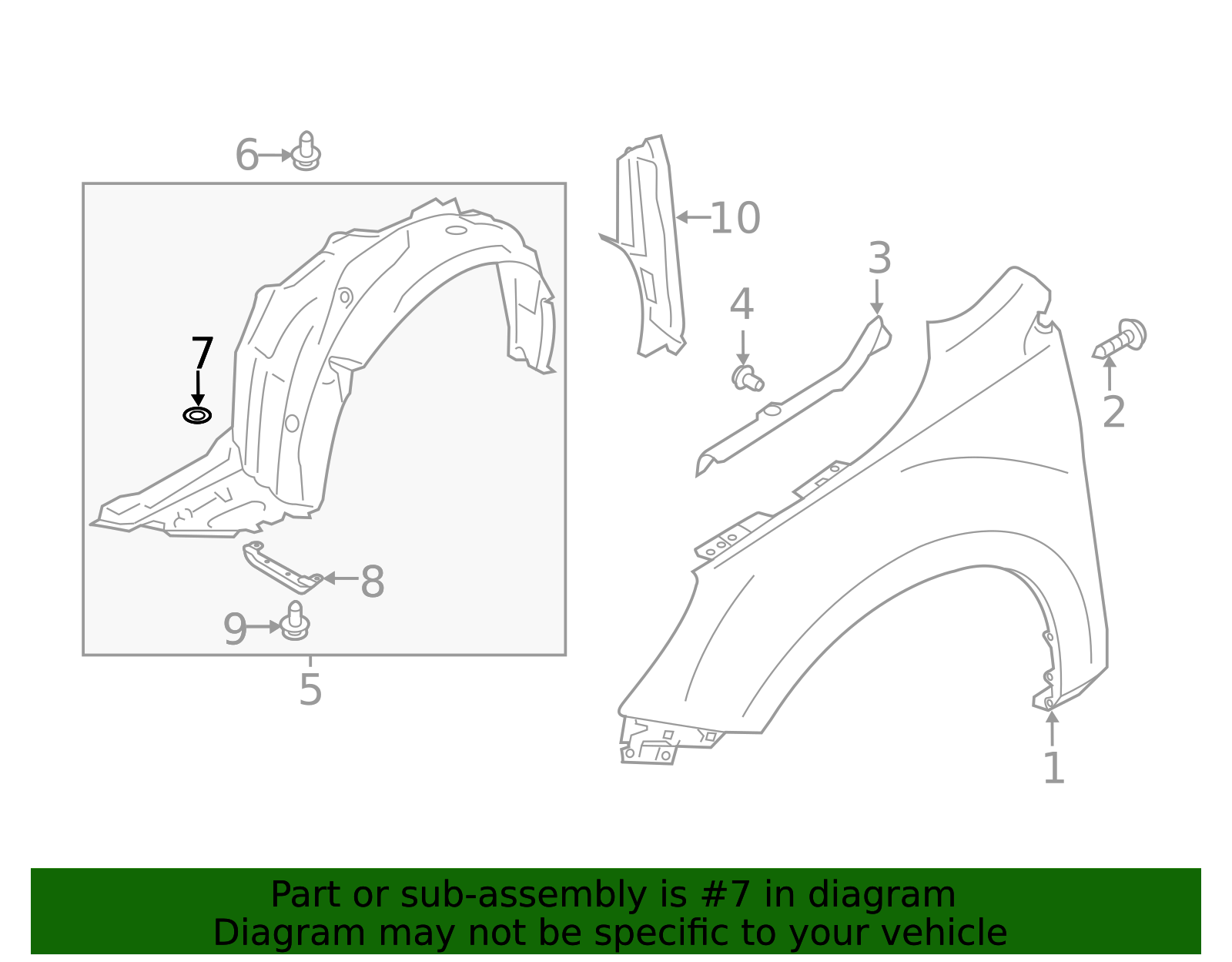 2008-2025 Subaru Fender Liner Washer 031008000 | Subaru Parts Store