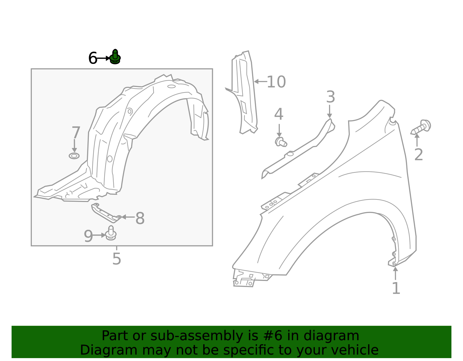 2000-2025 Subaru Bumper Cover Retainer Clip 909140007 | Subaru Parts Plus