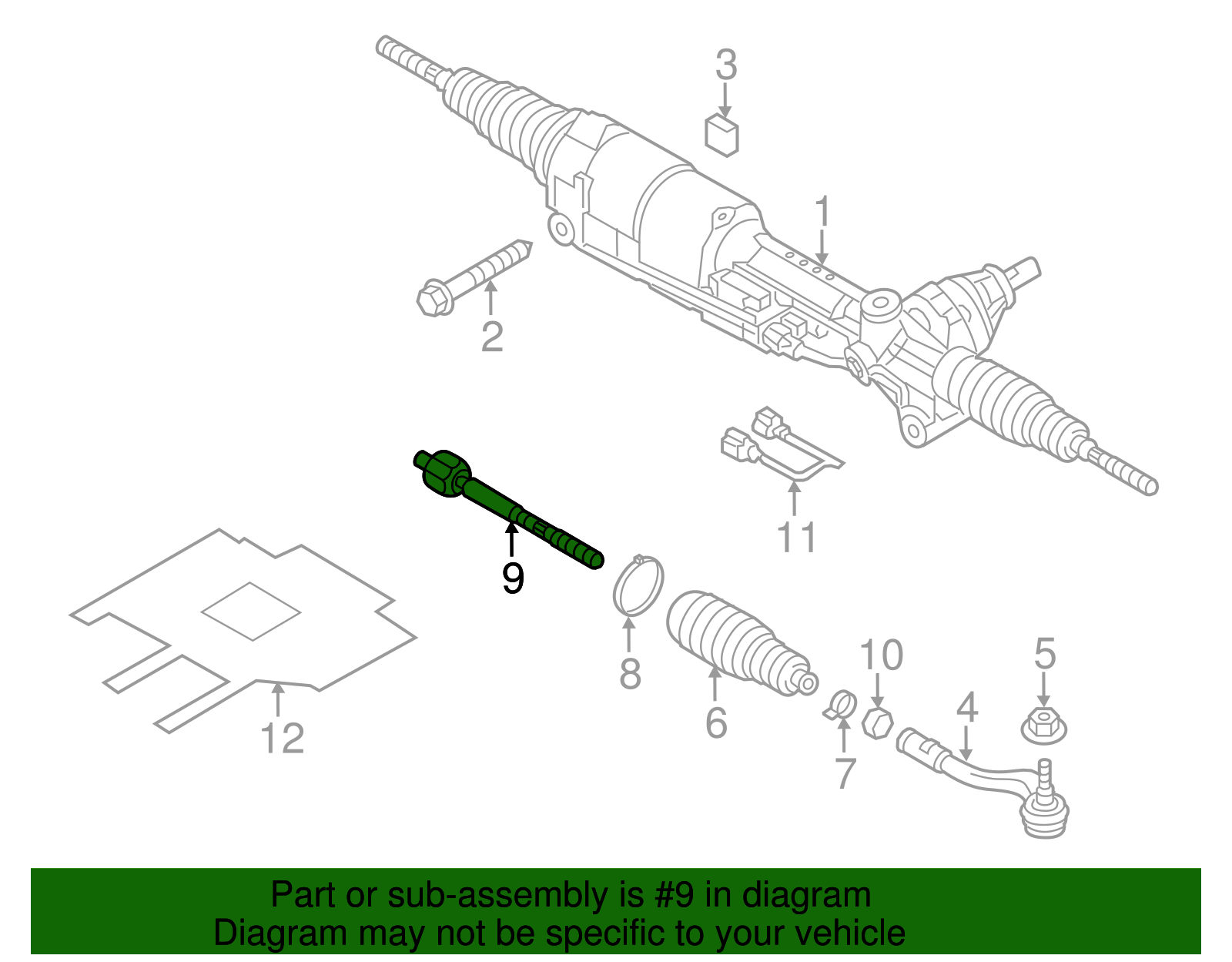 2012-2020 Audi Inner Tie Rod 4G0-423-810-A | Audi USA Parts