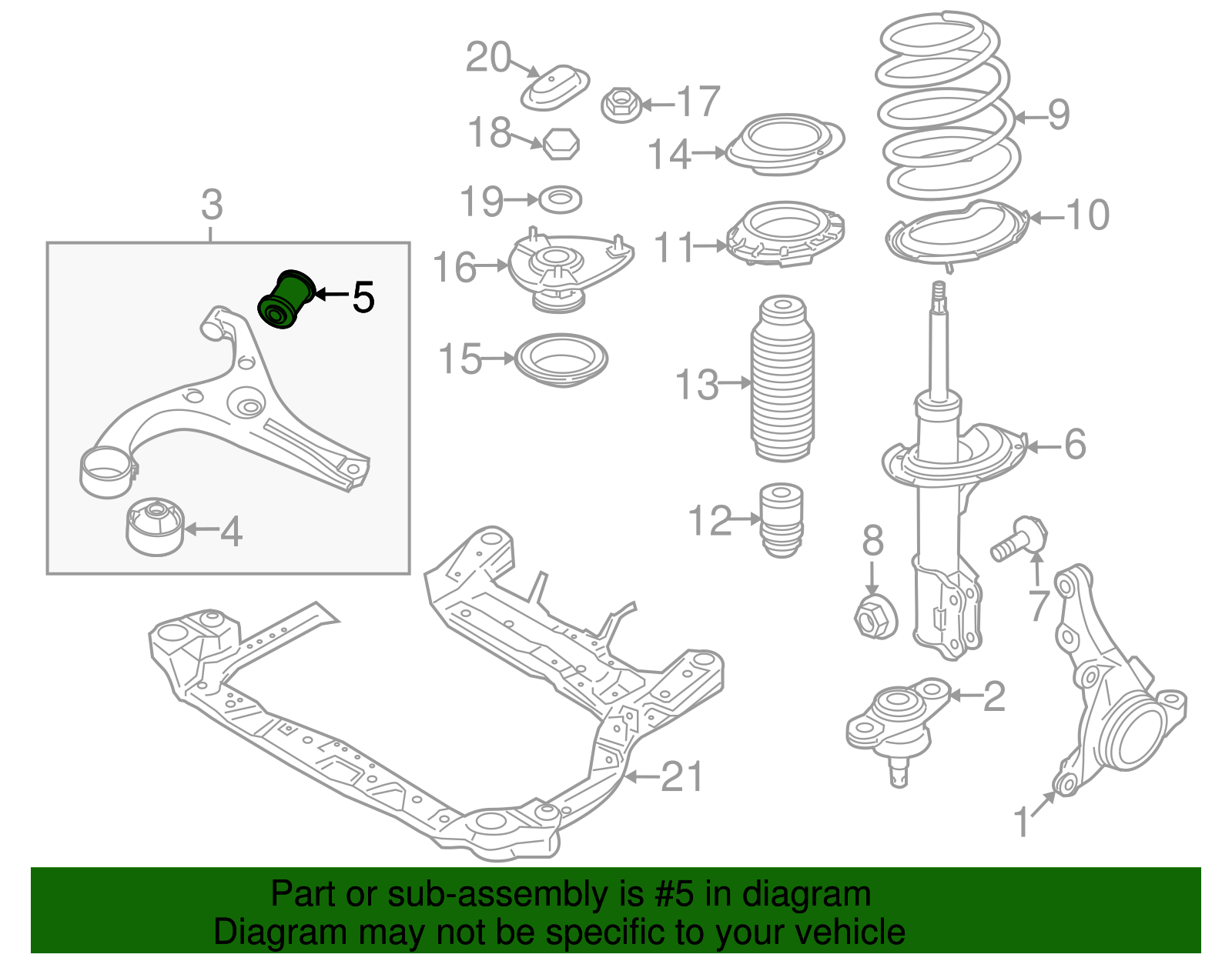 54551-1E000 - Lower Control Arm Rear Bushing 2006-2011 Kia | Kia.Parts ...