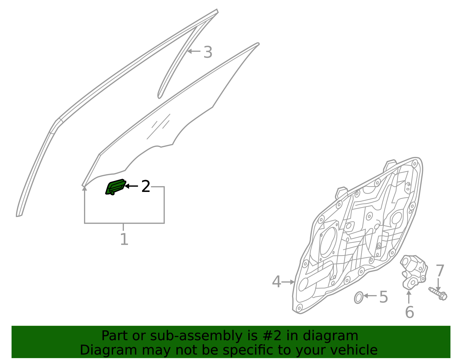 2013-2017 Hyundai Elantra GT Door Glass Holder 83412-2H100 | MotorMotor
