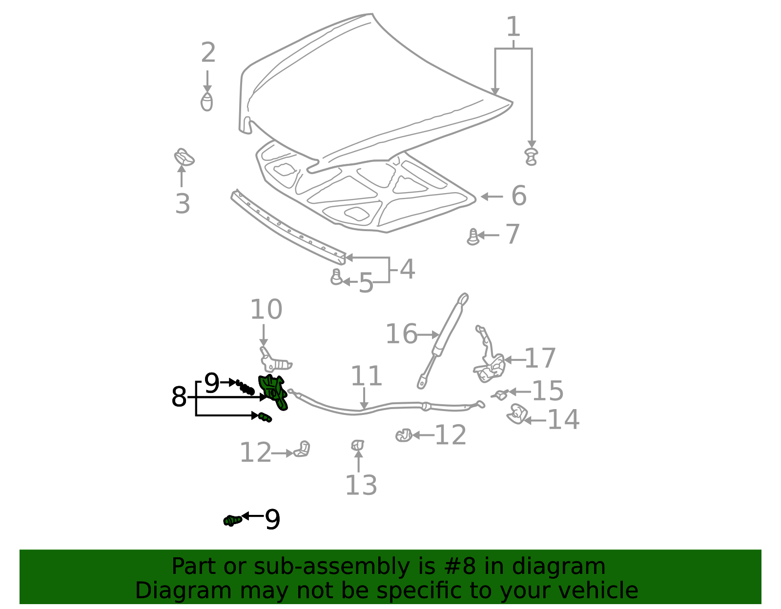 53510-AA080 - High-Quality Hood Latch for 2003-2006 Toyota Camry ...
