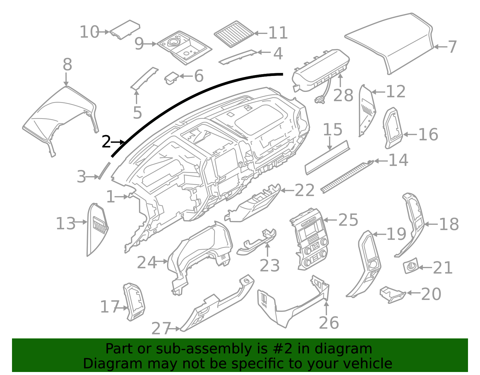 FL3Z-15044N32-A - Instrument Panel Seal - 2015-2021 Ford | Lasco Auto Parts