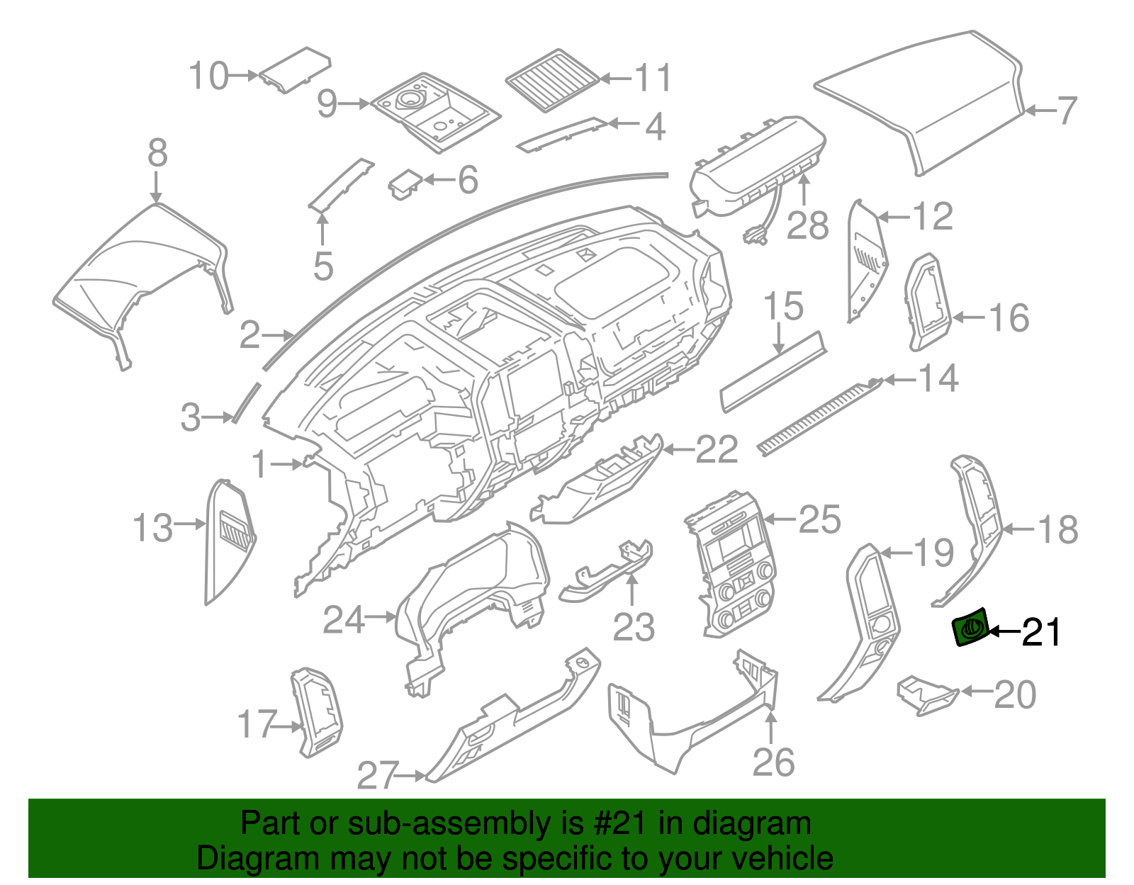 2015-2022 Ford | Coin Holder | FL3Z-15519C36-AA | Walls' Ford Parts