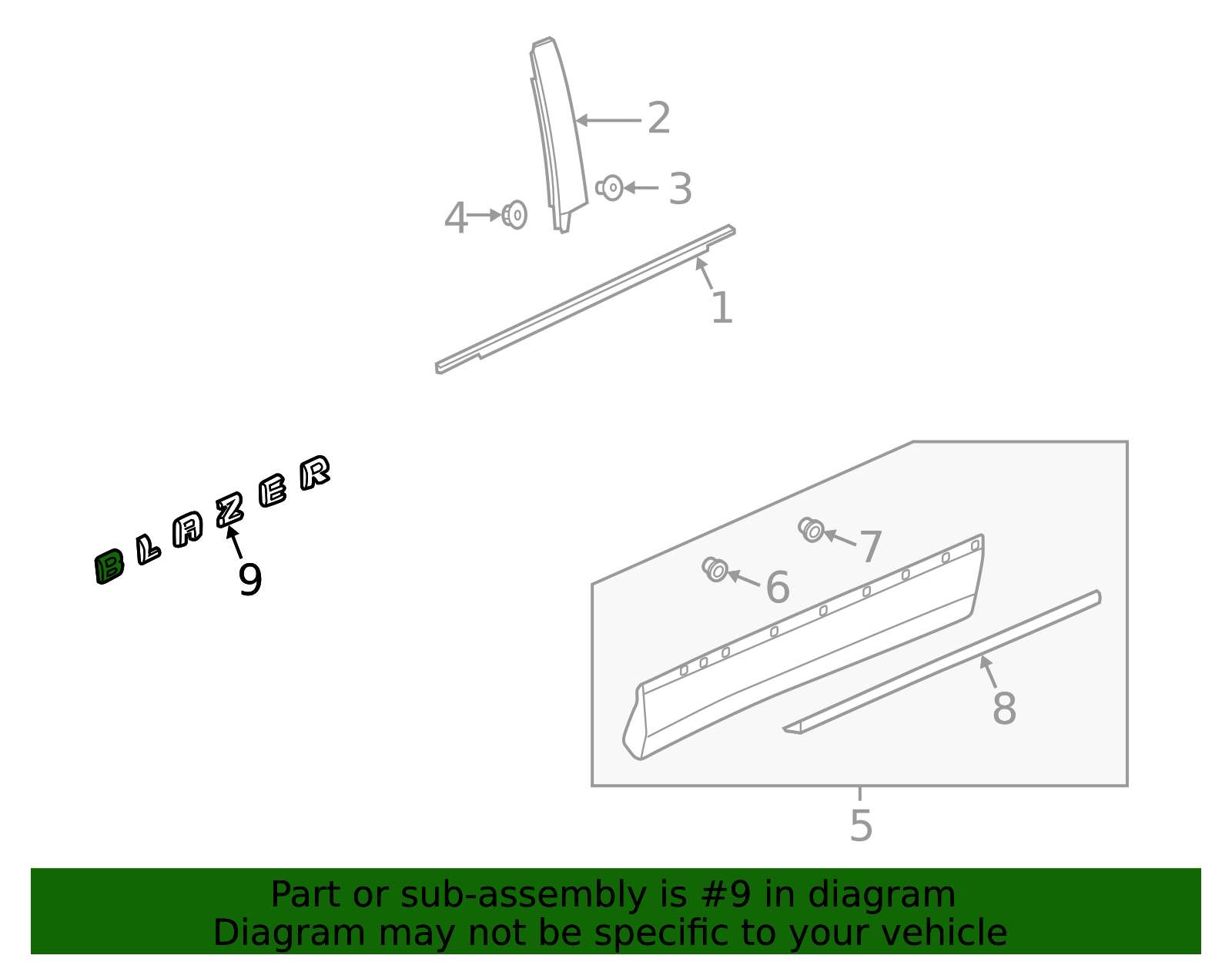 2019-2025 Chevrolet Blazer Nameplate 84188523 | Capital Chevy Parts