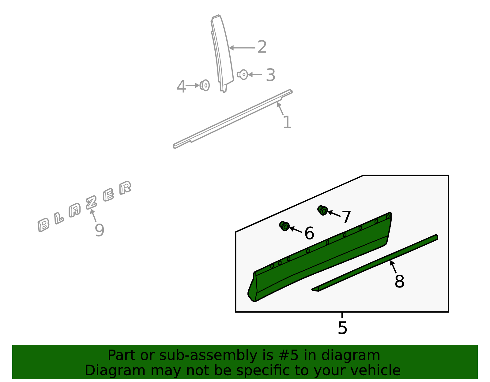 2019-2025 Chevrolet Blazer Lower Molding 84647210 | Shop Matick Buick GMC