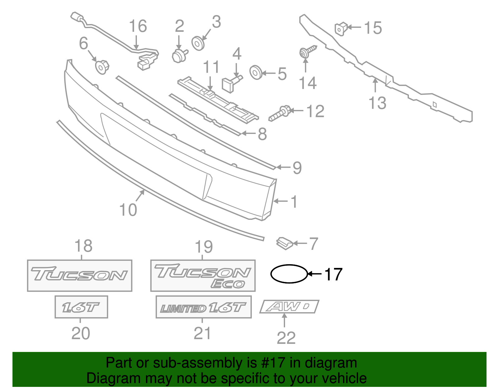 86300-D3100 - Hyundai Hatch Emblem 2016-2021 Hyundai Tucson ...