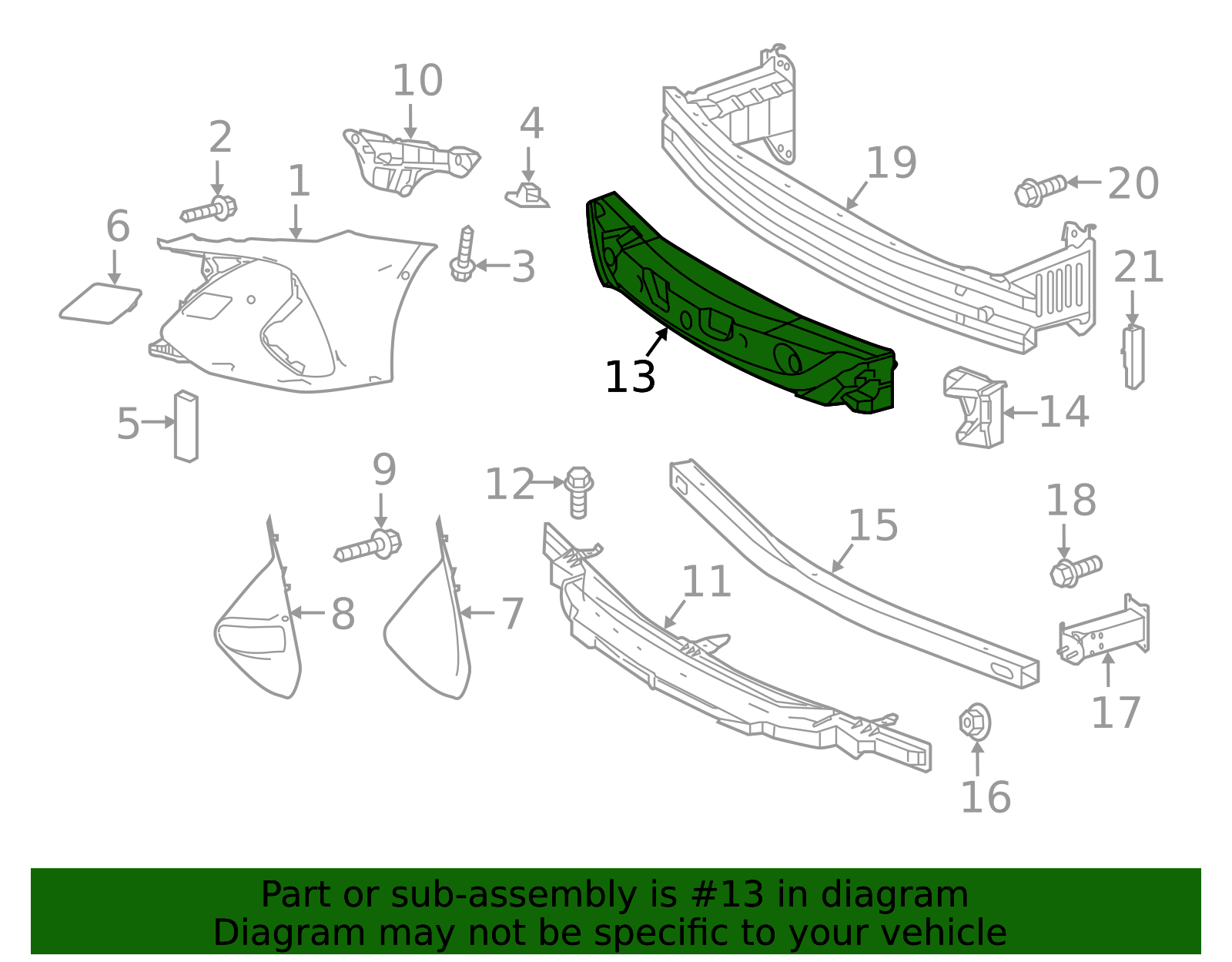 2017-2022 Toyota Prius Prime Bumper Impact Absorber 52611-47180 | OEM ...
