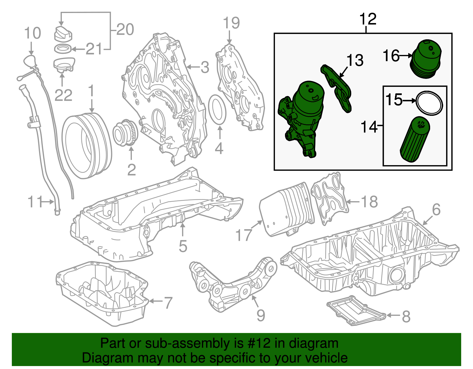 Genuine OEM Oil Filter Housing | 278-180-07-10 | Fits Select 2011-2019 ...