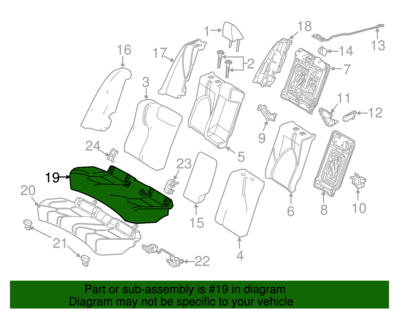 71075-06G80-E0 - 2018 Toyota Camry - Seat Cover | Nucar Toyota Parts