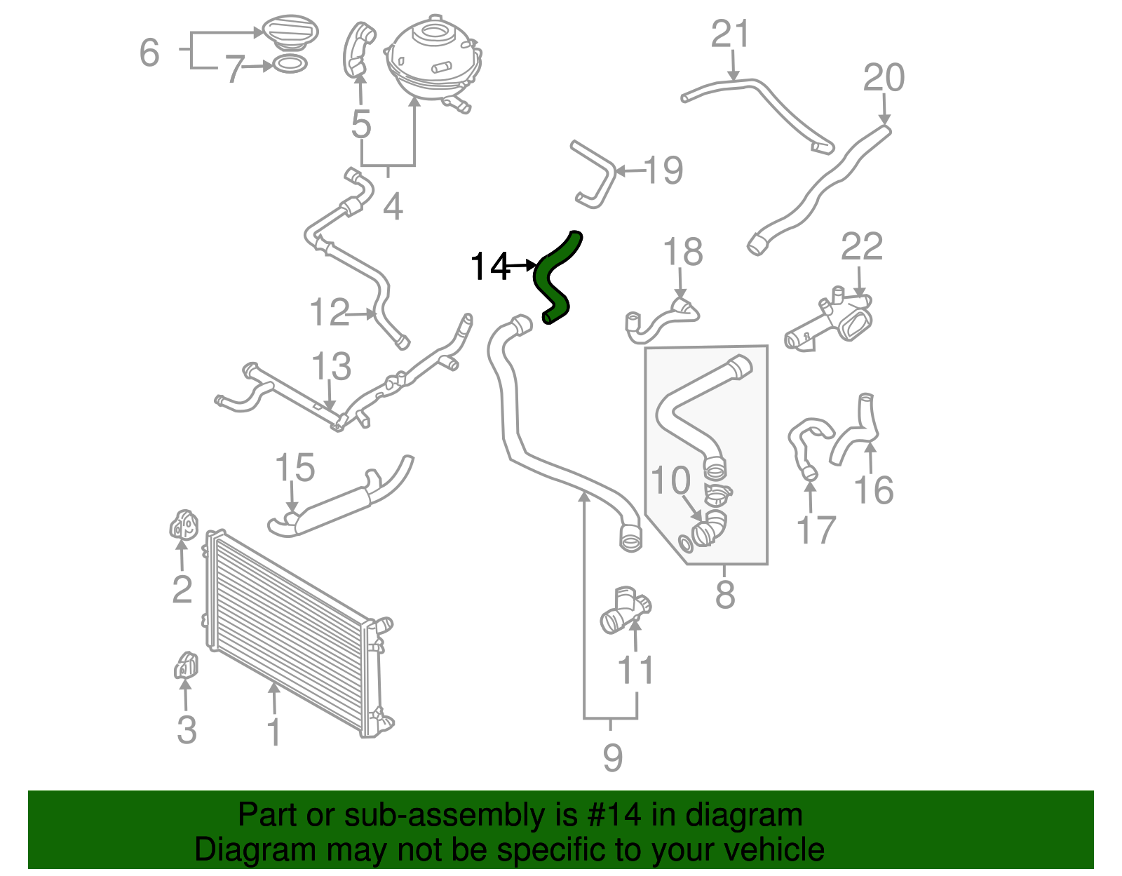 1999-2005 Volkswagen Beetle Hose 1C0-121-086-K | vwpartscenter
