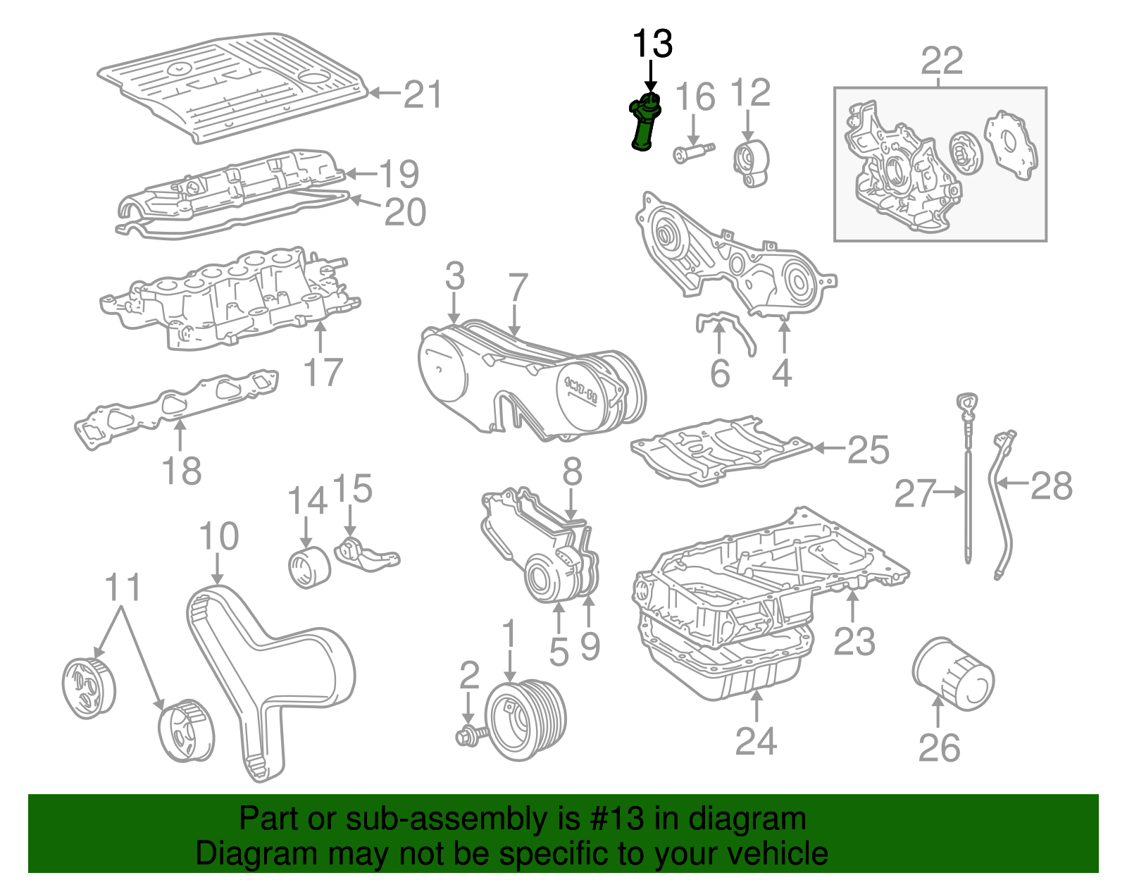 1994-2003 Lexus Engine Timing Belt Tensioner 13540-20021 | Lexus Direct ...