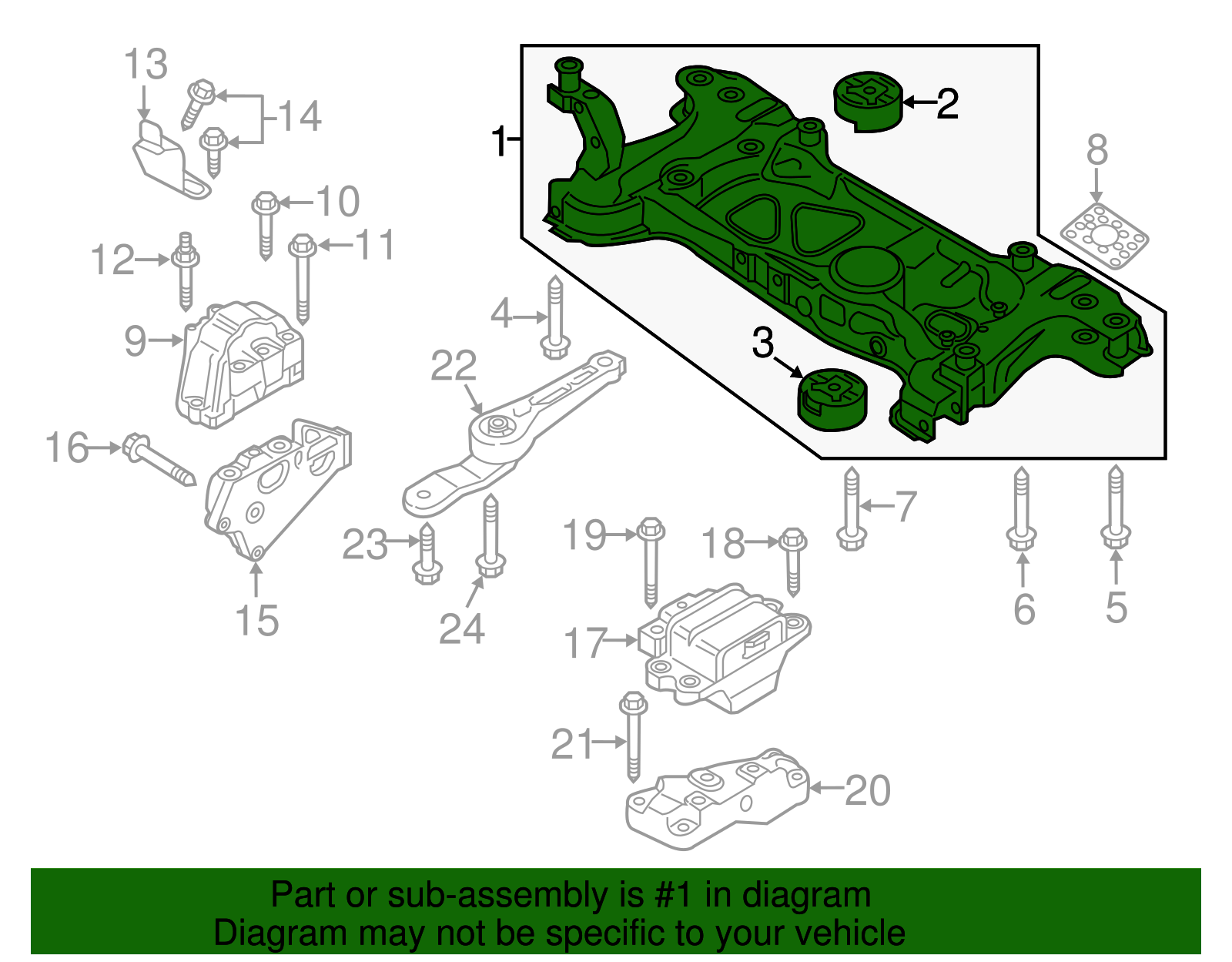 5C0-199-313-S - Engine Cradle 2012-2018 Volkswagen Passat | Wolfsburg ...