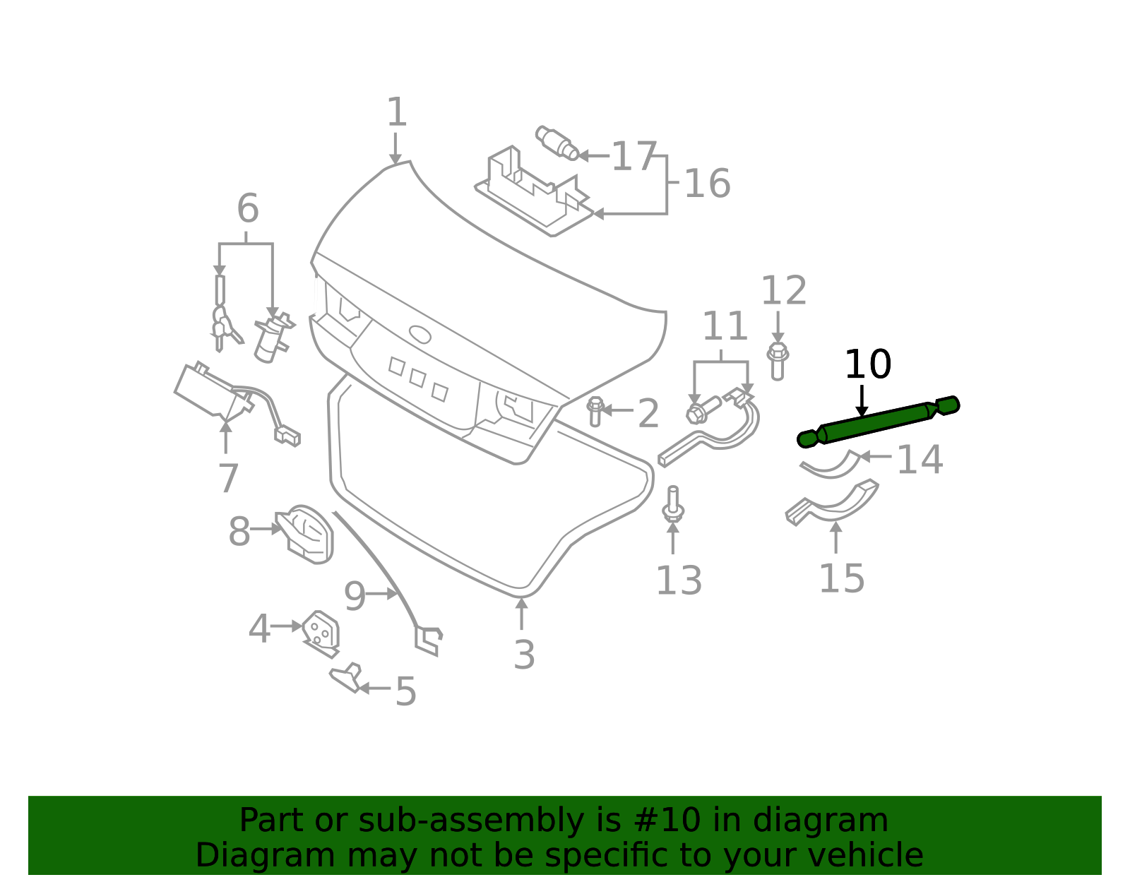 2006-2011 Hyundai Azera Lift Cylinder 81771-3L000 | MotorMotor