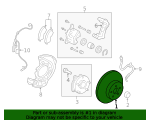 2018-2025 Toyota Disc Brake Rotor Front 43512-06200 | OEM Parts Online