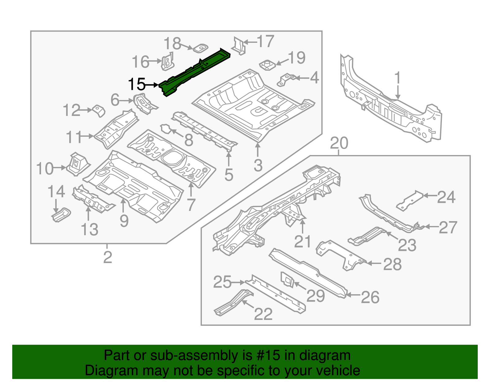 65528-G5300 - Rail Reinforced 2017-2022 Kia Niro | Kia.Parts Store