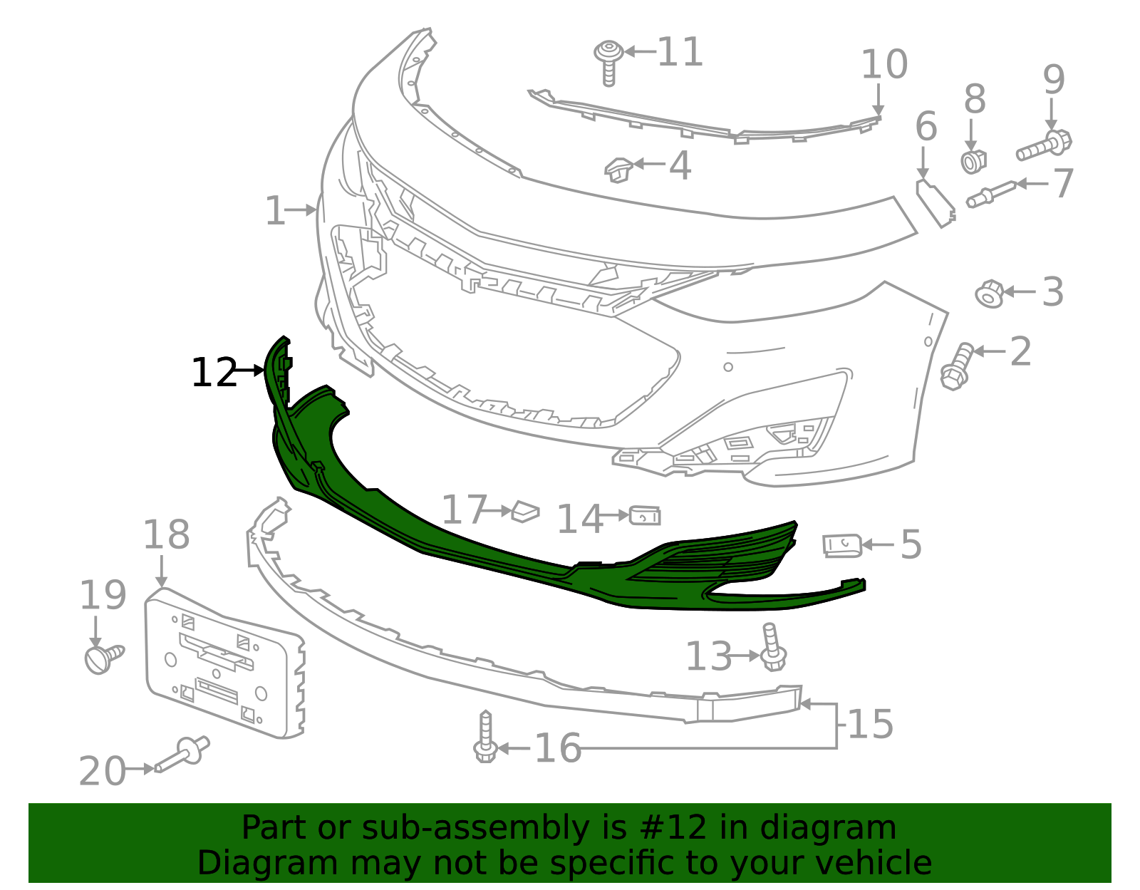 2019-2025 Chevrolet Malibu Front Lower Bumper Cover 84584222 | QuirkParts