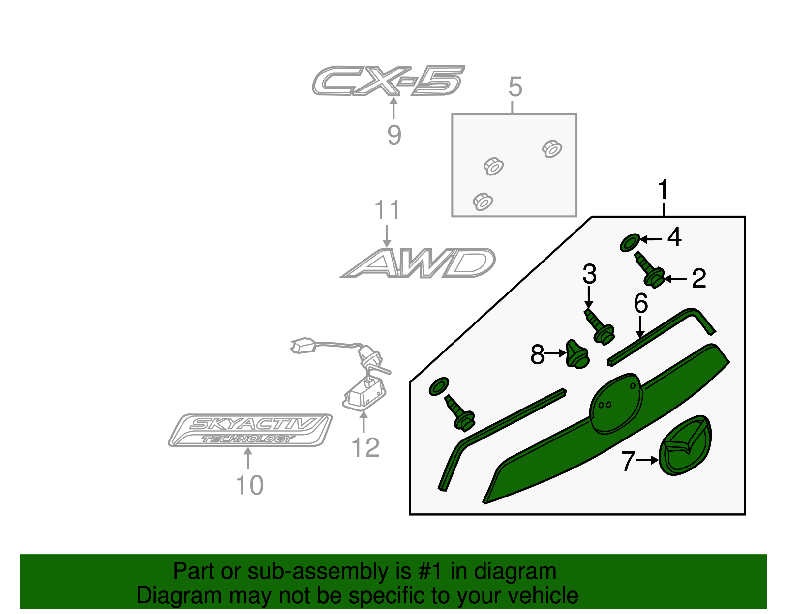 KD53-50-810A-40 - 2013-2016 Mazda CX-5 - Rear Molding | Mazda Part Direct