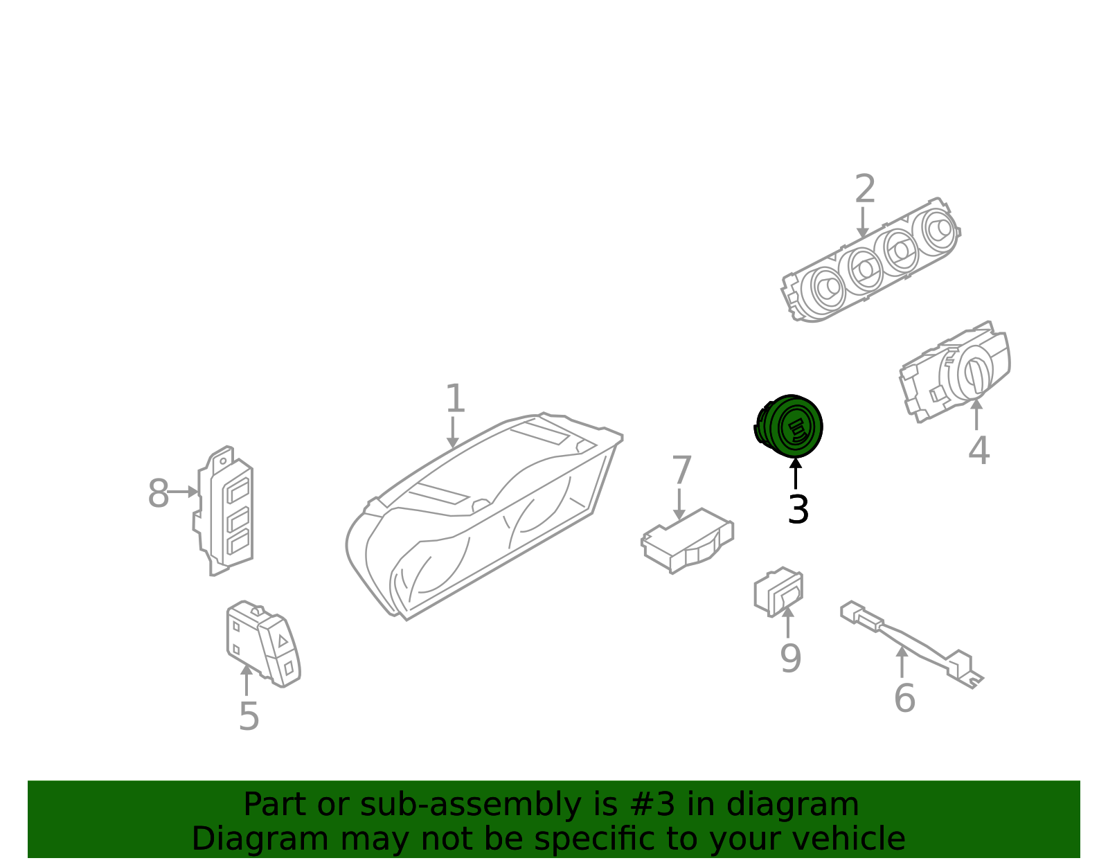 61-31-9-154-945 - Start Button - 2006-2016 BMW | Buy BMW Parts Now